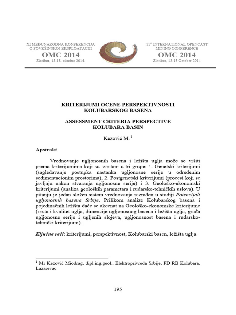 KRITERIJUMI OCENE PERSPEKTIVNOSTI | PDF