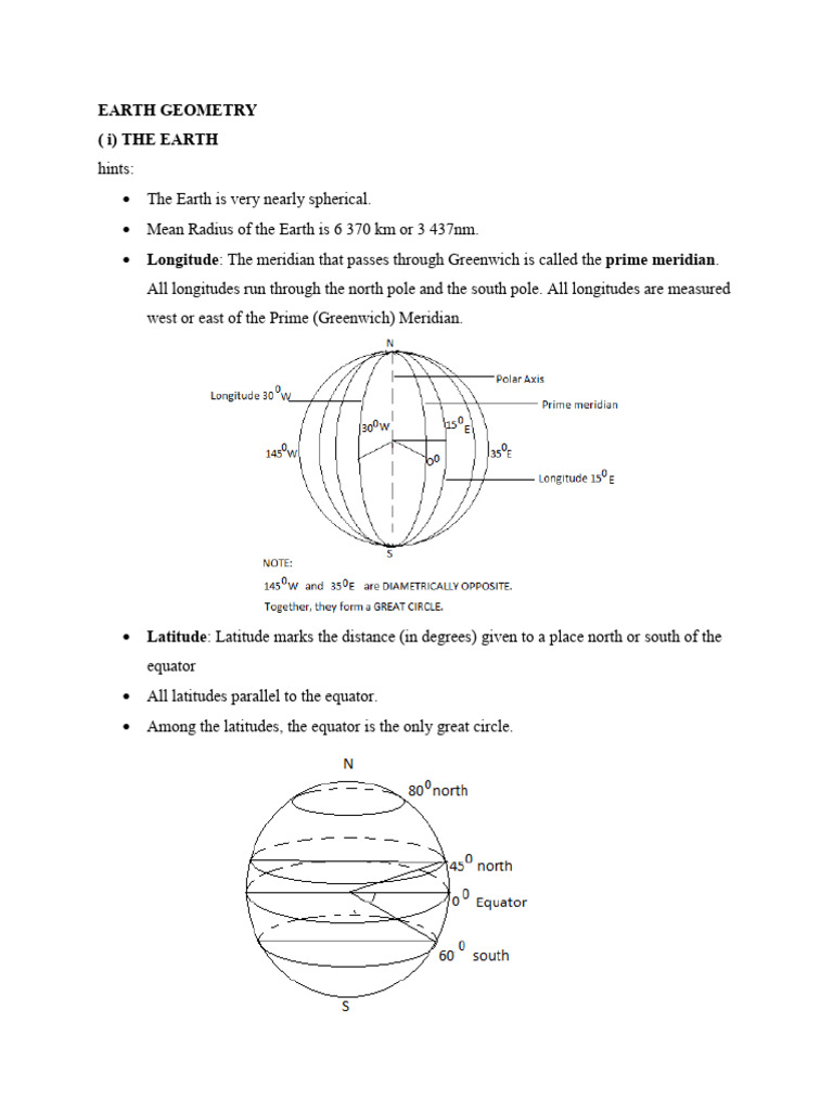 EARTH_GEOMETRY | PDF | Latitude | Longitude