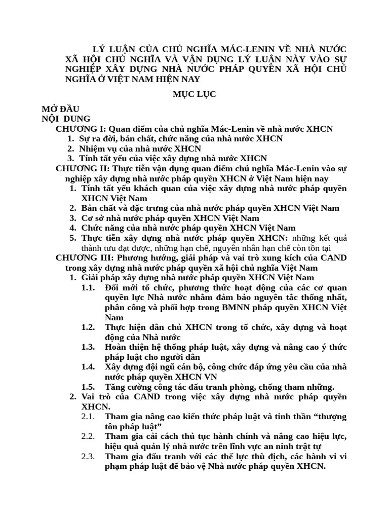 TIỂU LUẬN CNXH | PDF