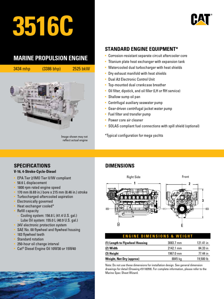 Technical Information 3516C-HD | PDF | Motor Oil | Engineering