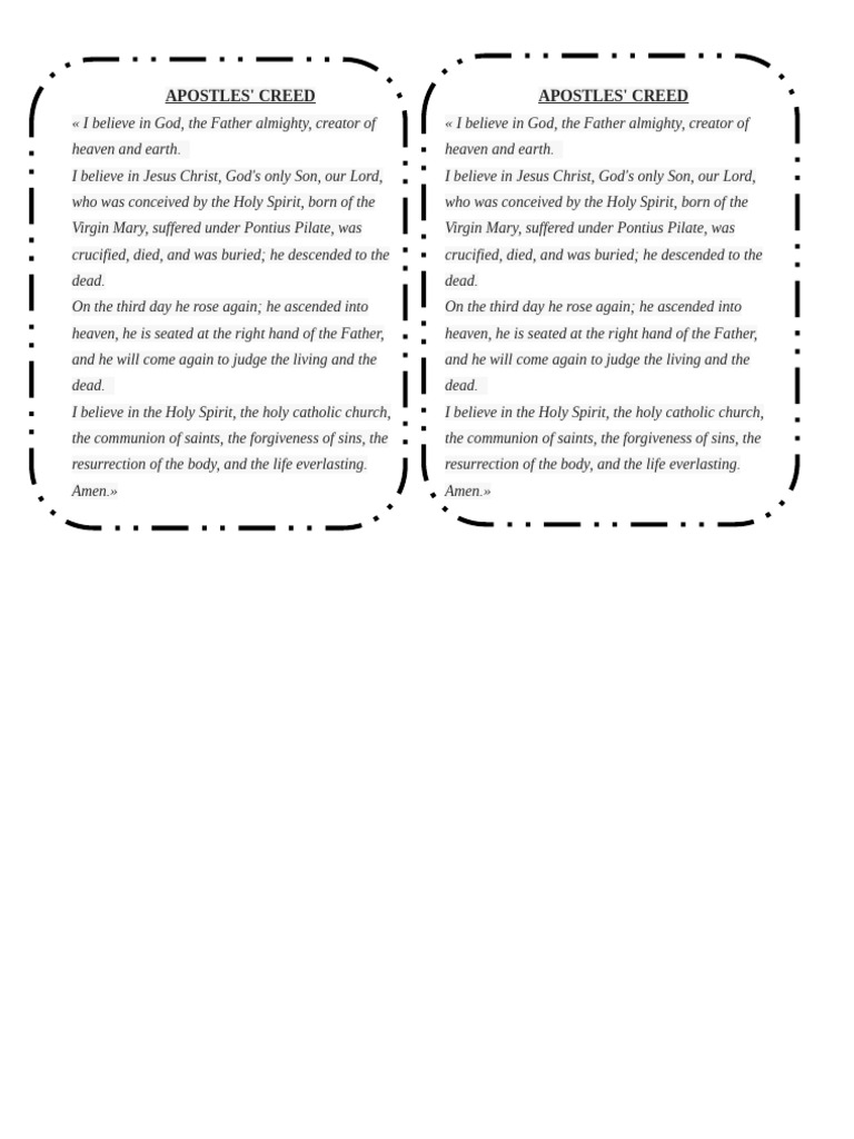 APOSTLES CREED | PDF