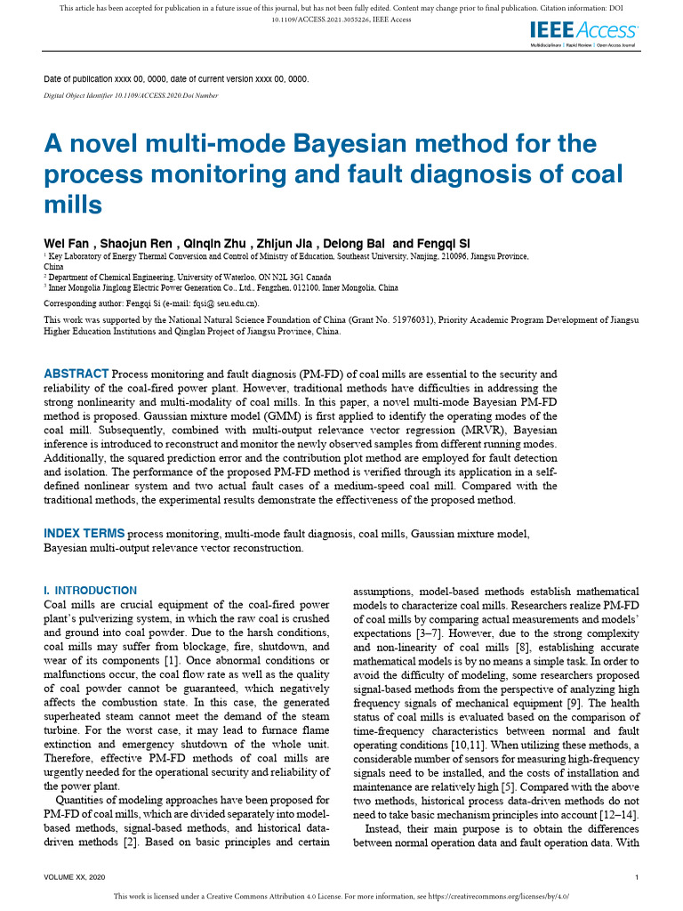 A Novel Multi-Mode Bayesian Method For The Process | PDF | Normal Distribution | Support Vector ...