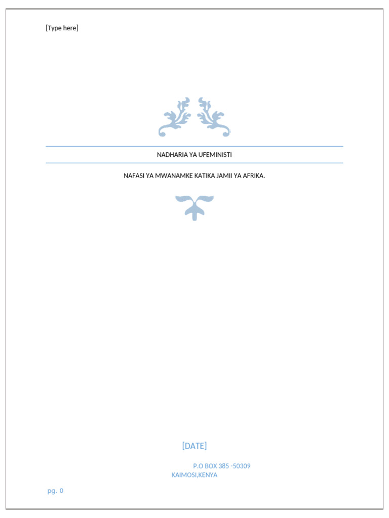 Nadharia Ya Ufeministi1 1234 | PDF