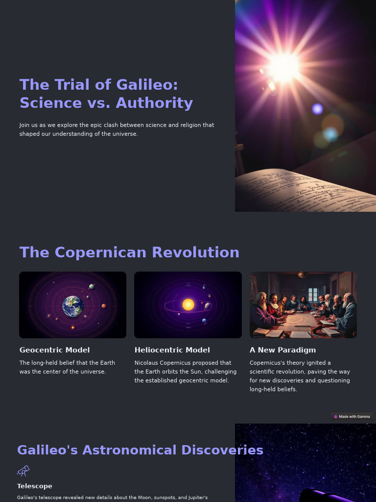 Galileo's Trial: Science vs. Religion | PDF | Heliocentrism | Galileo ...