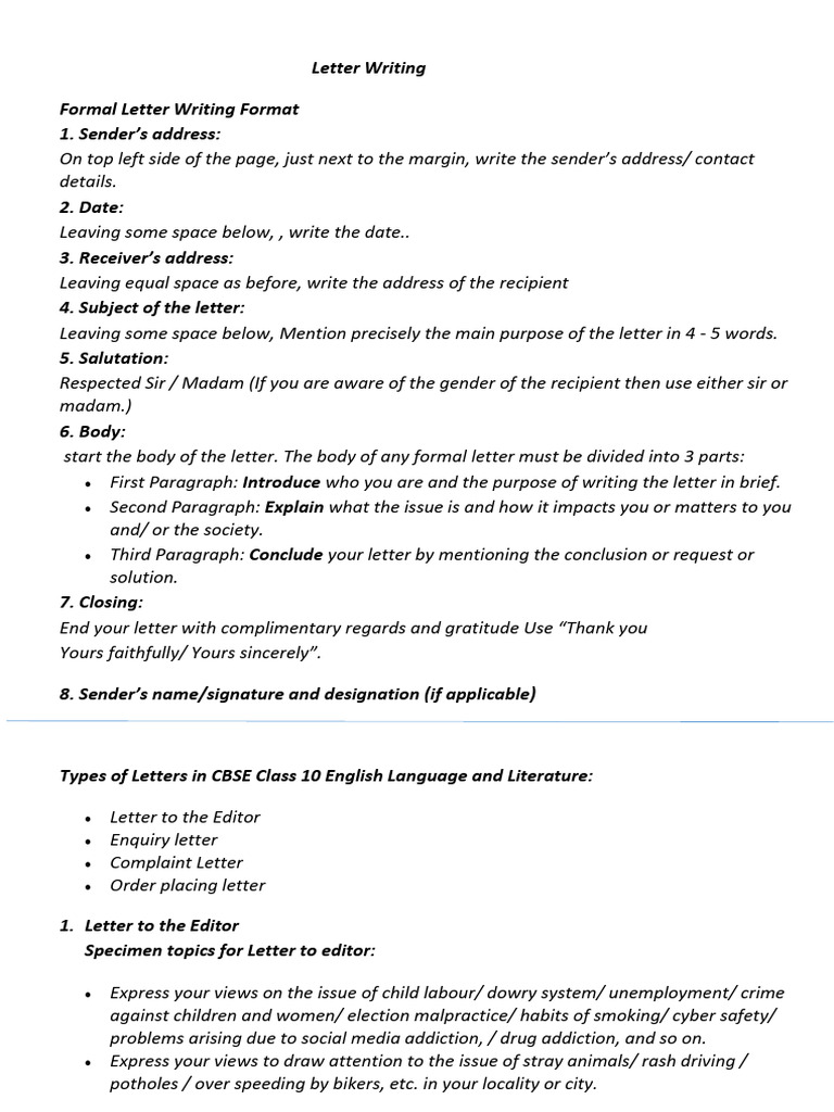 Letter Writing | PDF