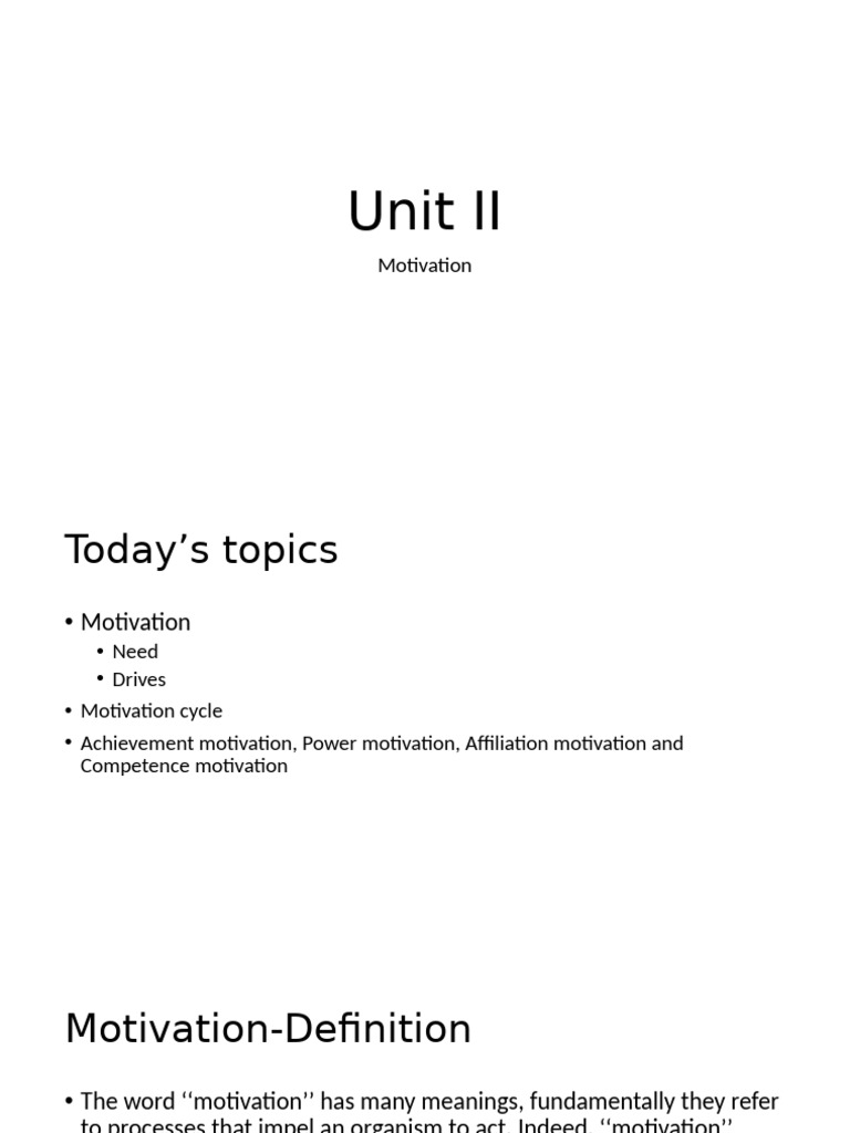 Need, Drive, Motivation Cycle, Types of Drives | PDF | Motivation ...
