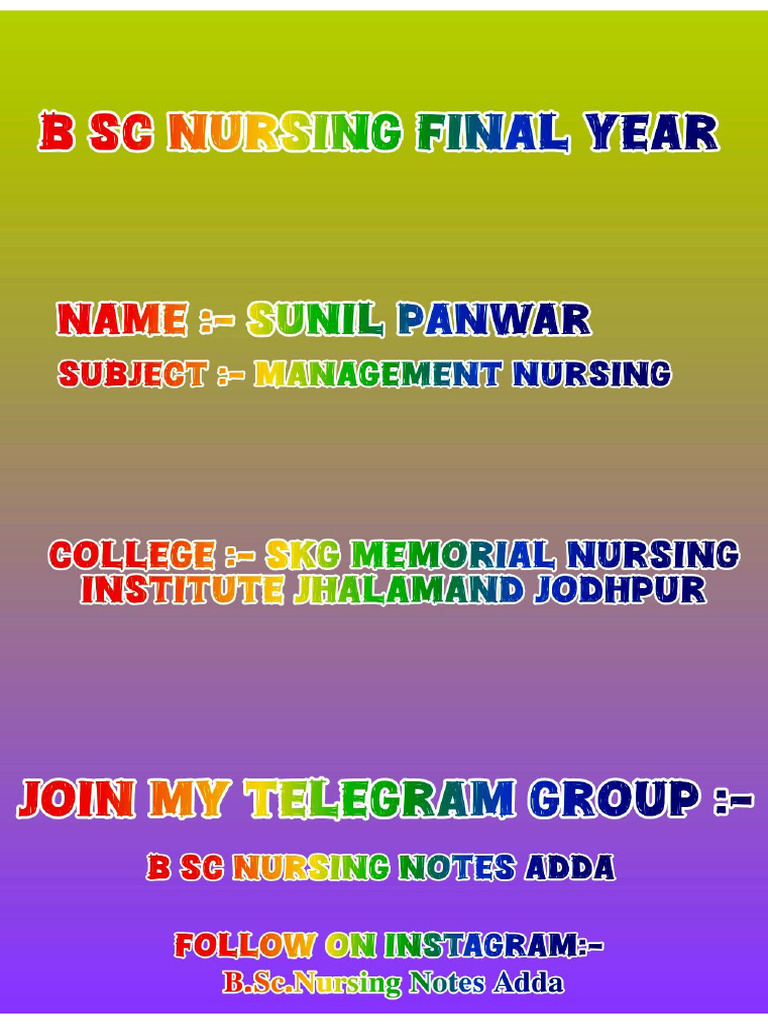 Management Nursing Handwriting Notes by Sunil Panw_241218_193858 | PDF