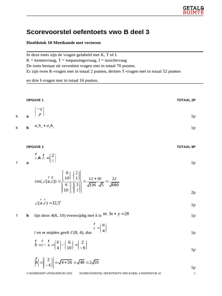 Oefentoets h10 Scorevoorstel | PDF