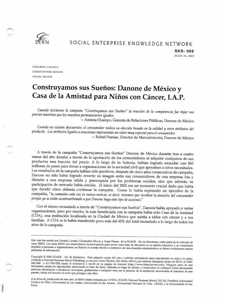 Caso Danone (Capital Compartido) | PDF