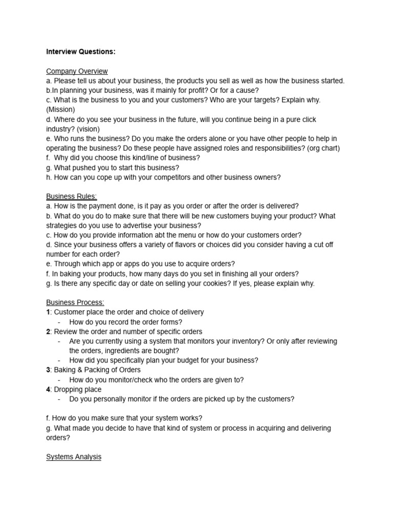 Interview Questions- | PDF | Business | Business Economics
