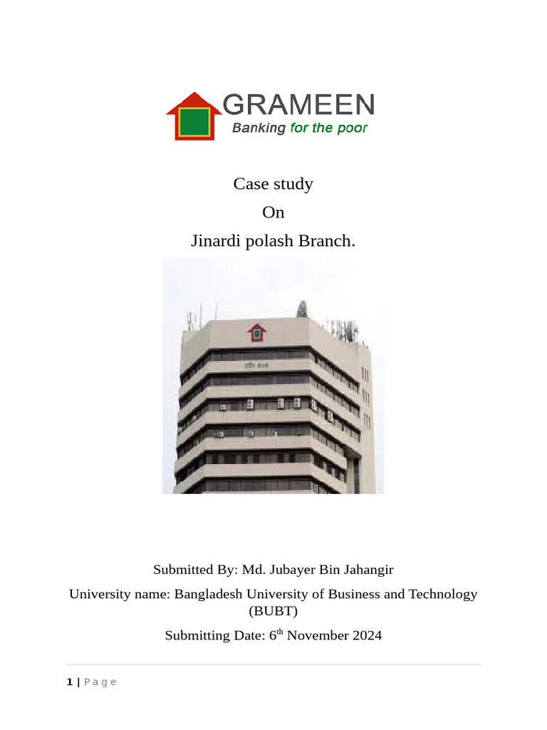 Case Study On Field Visit | PDF | Microcredit | Grameen Bank