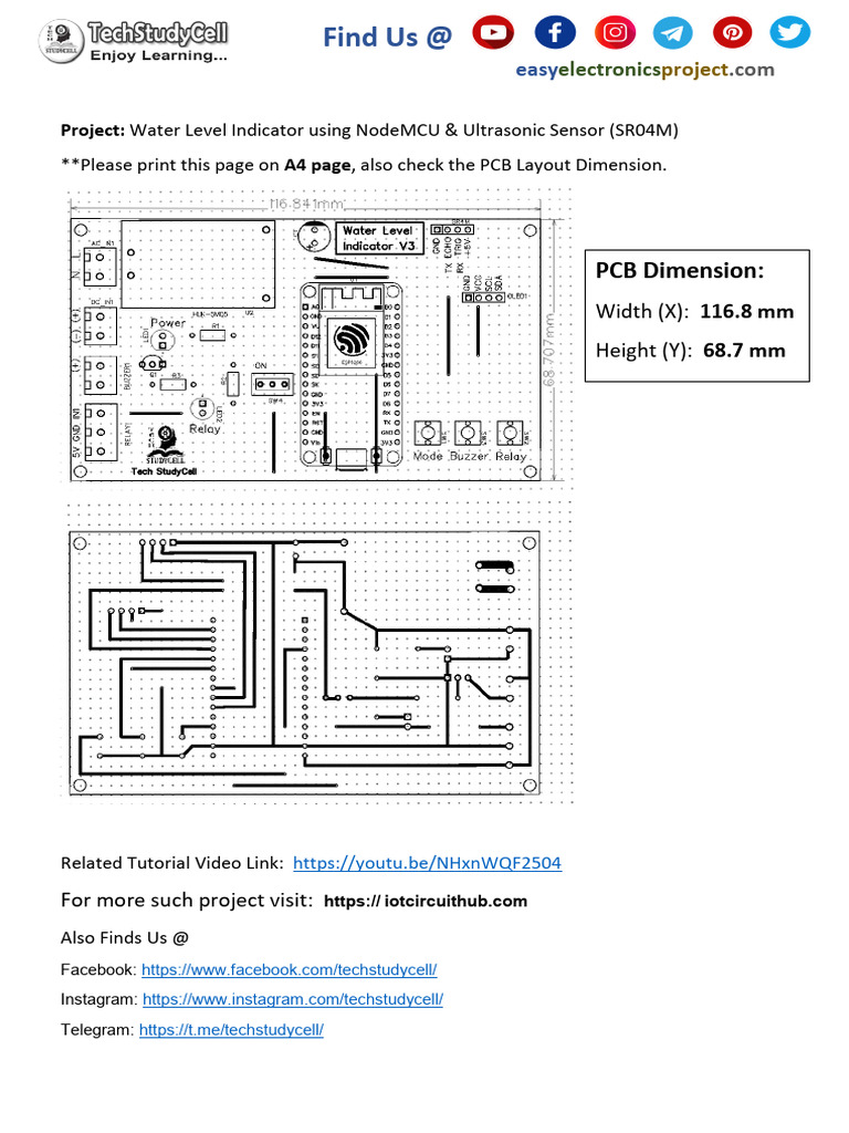 PCB Layout Water Level Indicator V3 | PDF