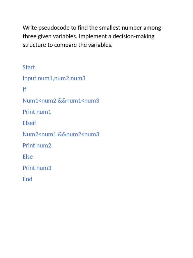 Pseudocode for Basic Algorithms | PDF