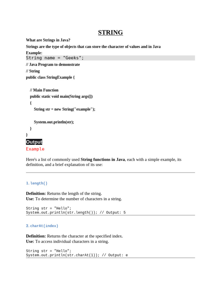 All Jav Programs of String | PDF | Method (Computer Programming) | Class (Computer Programming)