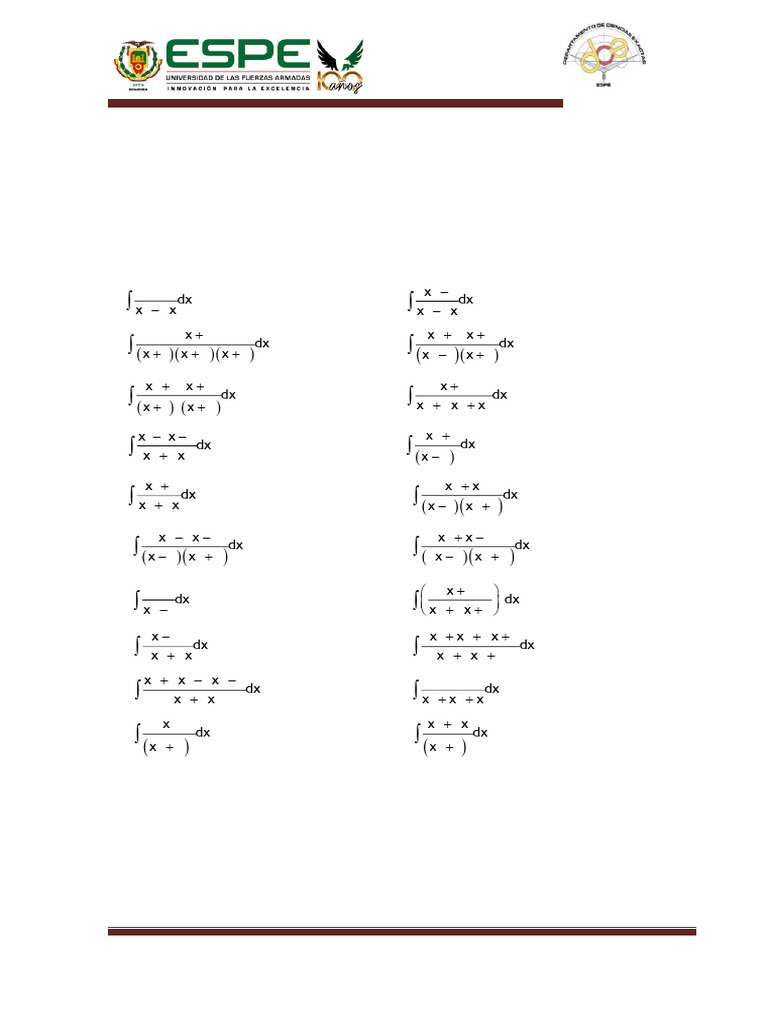 Deber 7. Integras Fracciones Parciales | PDF