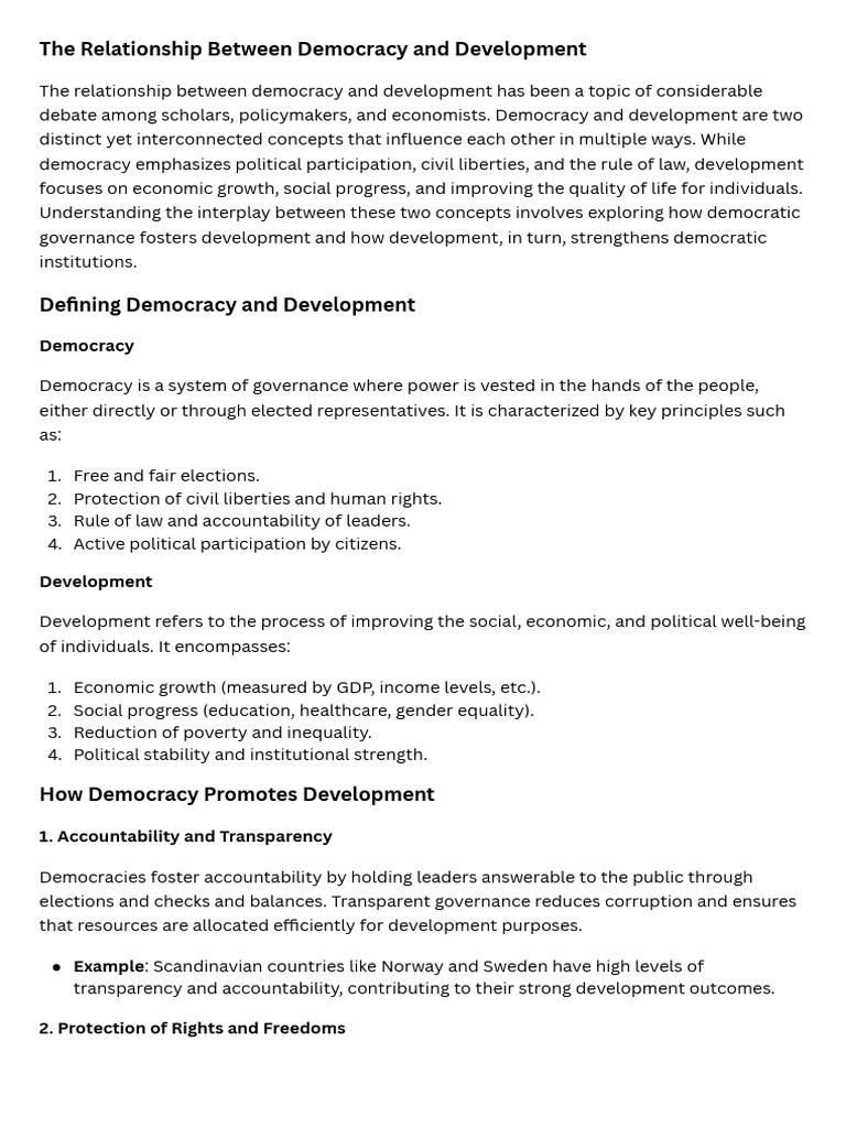 The Relationship Between Democracy and Development - 20241208 - 221100 ...