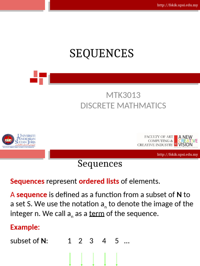 MTK3013-Chapter2 - 4 Sequences and Sums - A221 | PDF | Sequence | Summation