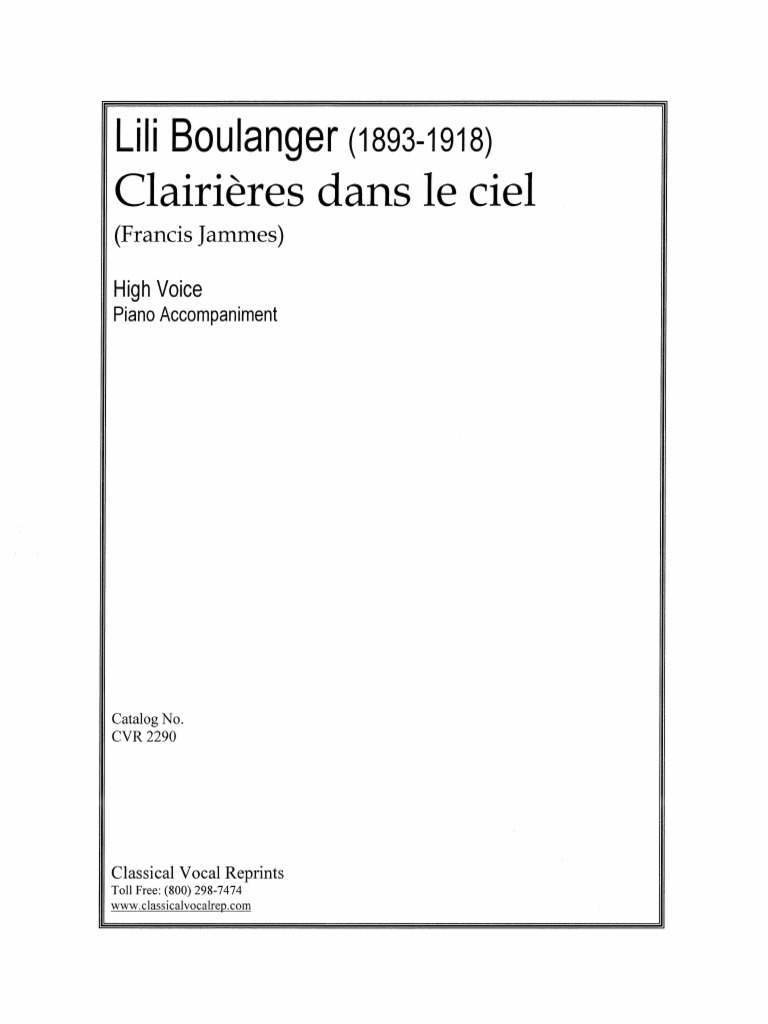 BOULANGER Lili Clairieres Dans Le Ciel A CVR | PDF