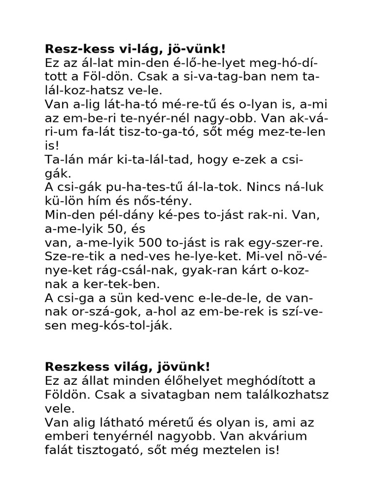 Csiga | PDF