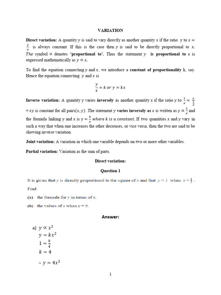 VARIATION | PDF | Mathematics | Mathematical Objects