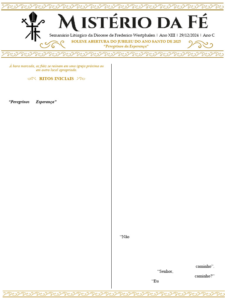 Solene Abertura Do Ano Santo Jubilar 2025-1 | PDF | Eucaristia | Jesus