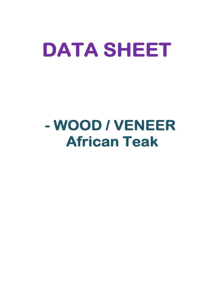 African Teak Wood Properties | PDF