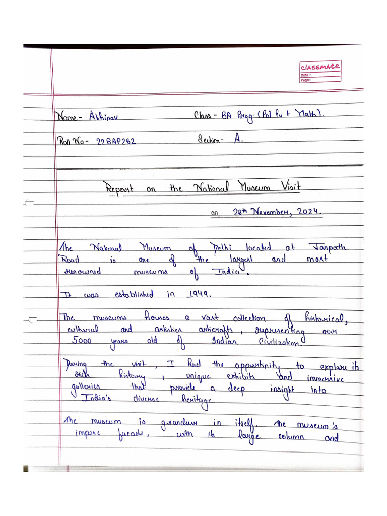 Report On National Museum Visit | PDF