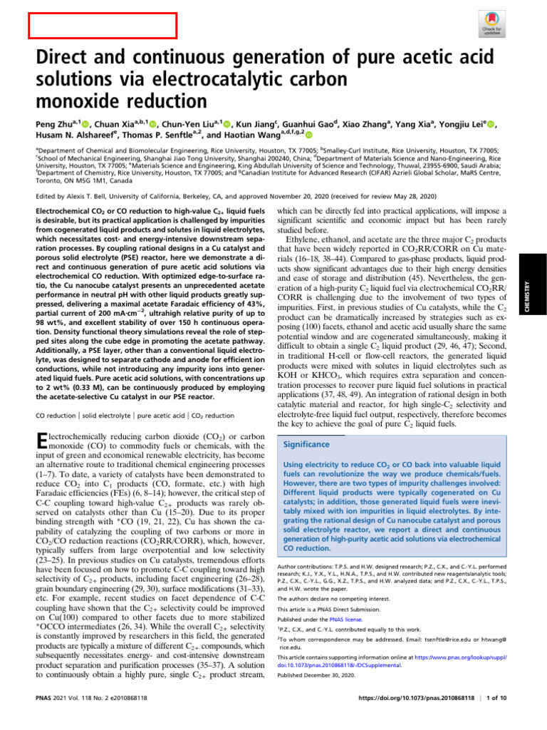 2020_PNAS_CuNC | PDF | Catalysis | Carbon Dioxide