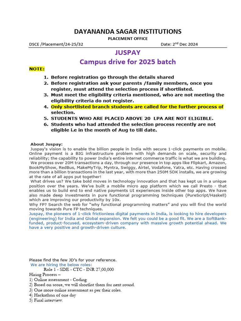 JUSPAY -NOTE | PDF | Service Industries | Computing