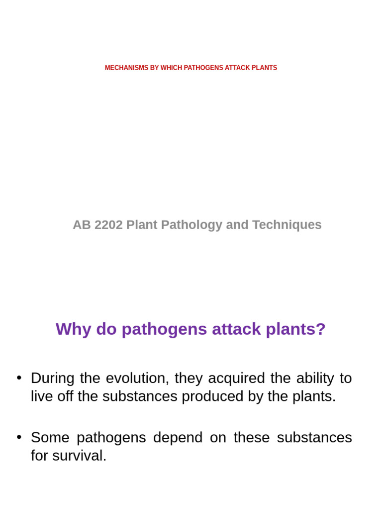 Lecture 4&5 - Pathogen Attack | PDF | Cell Wall | Plant Hormone