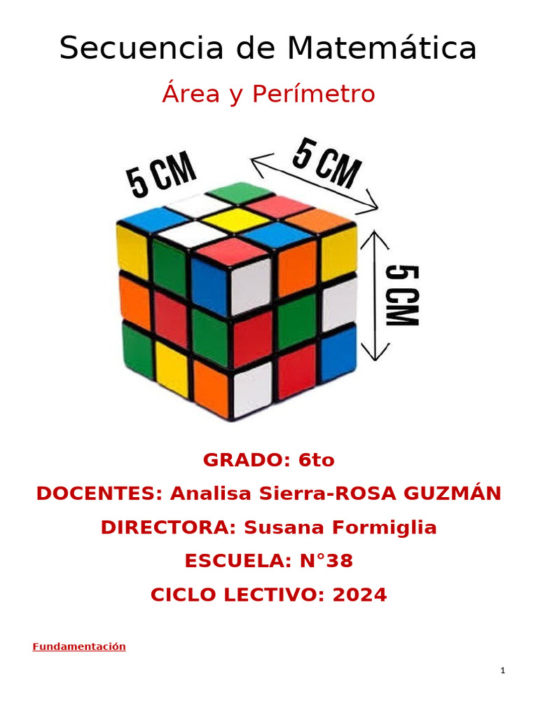 Secuencia Didáctica: Perímetro y Área 6° | PDF | Perspectiva (Gráfica ...
