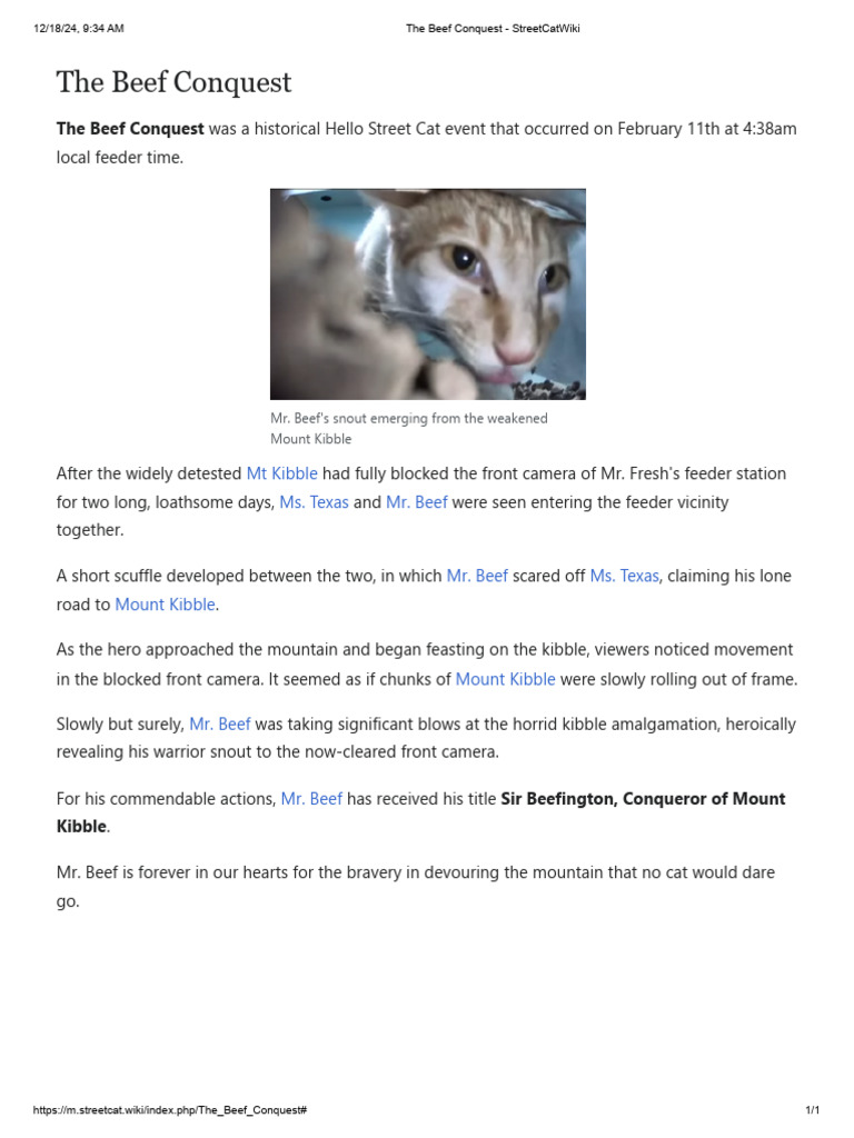 Mr. Beef's Conquest of Mount Kibble | PDF