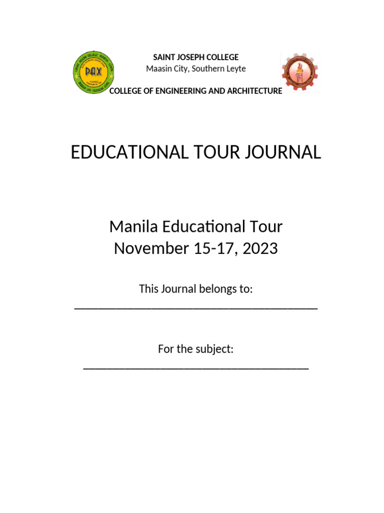 Manila Educational Tour Journal 2023 | PDF | Engineering | Science