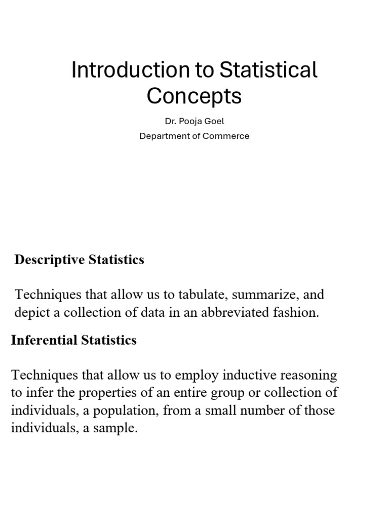 Introduction To Statistical Concepts - New1 | PDF | Confidence Interval | Sample Size Determination