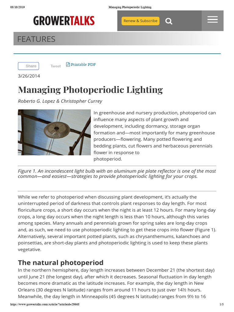 Managing Photoperiodic Lighting | PDF | Compact Fluorescent Lamp | Lighting