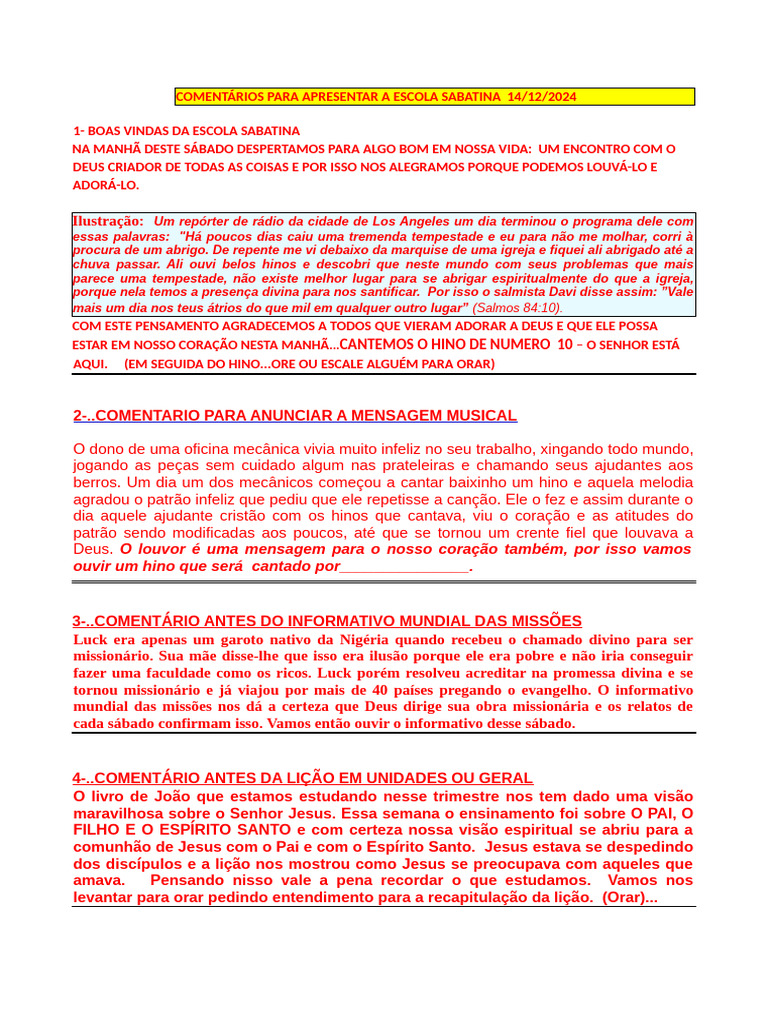 Comentários para Apresentar A Esc - Sabatina 14 Dezembro 2024 | PDF ...