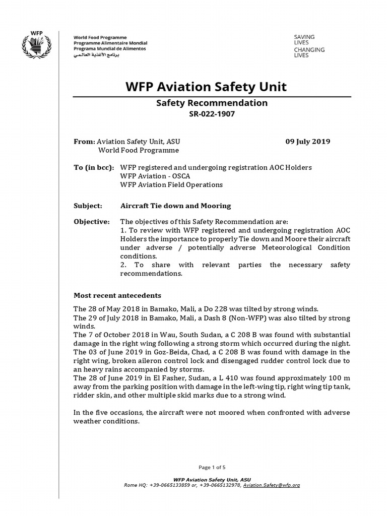 Aircraft Tie Down and Mooring | PDF | Knot | Wound