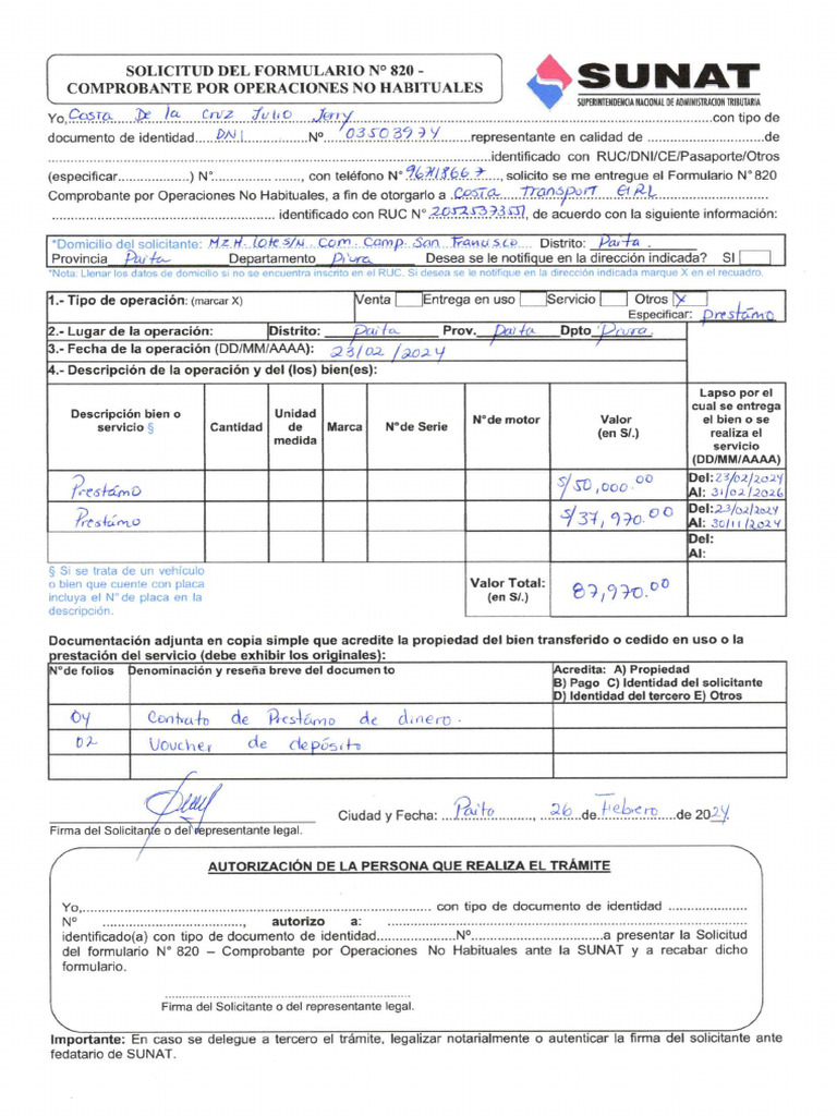 Formulario 820 | PDF
