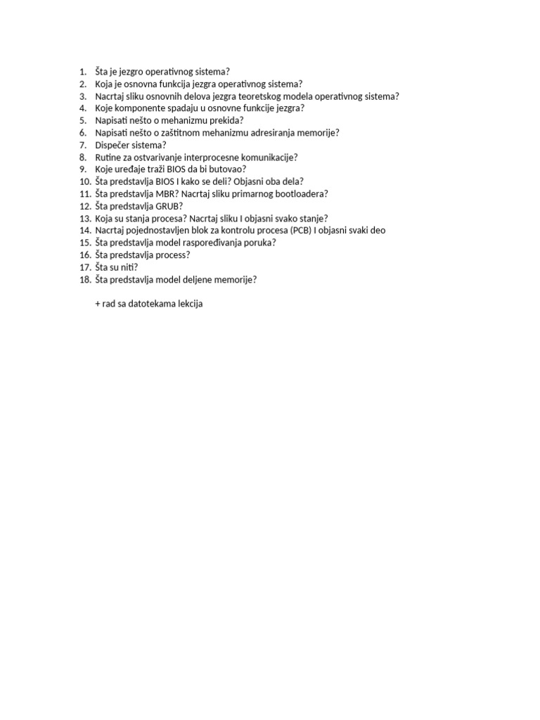 Pitanja OS Test 2 | PDF