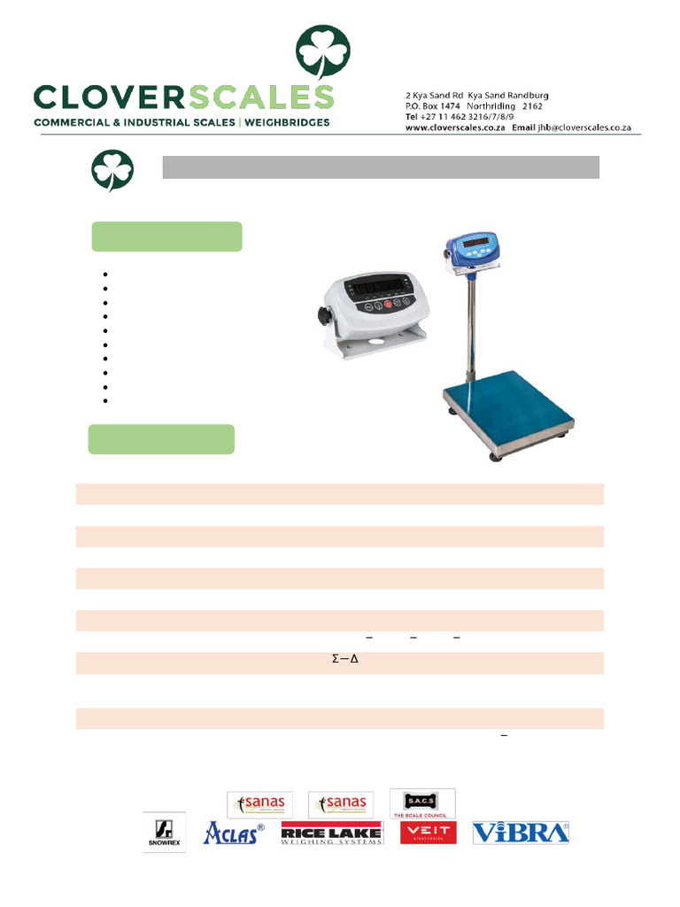 K-TCS Series Scale User Manual | PDF