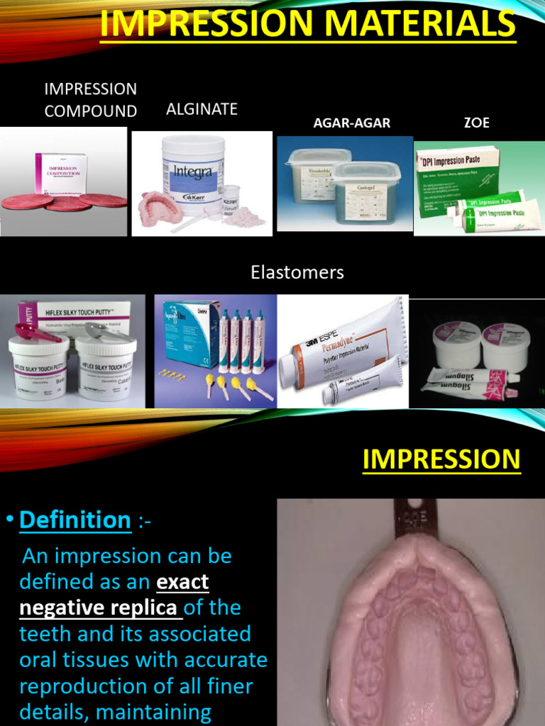Introduction To Impression Materials | PDF | Dentistry Branches