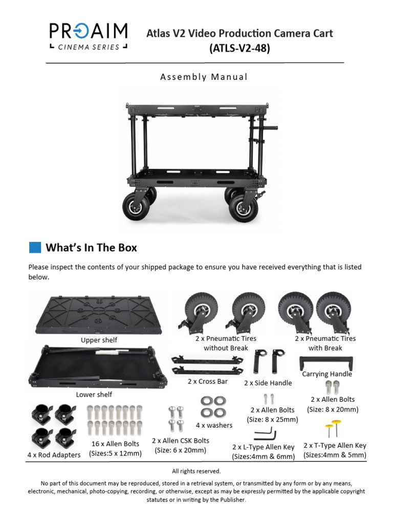 Proaim Atlas V2 Video Production Camera Cart ATLS V2 48 | PDF ...