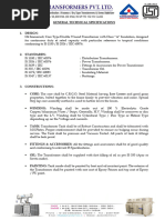 5MVA Transformer Data Sheet | PDF | Transformer | Manufactured Goods