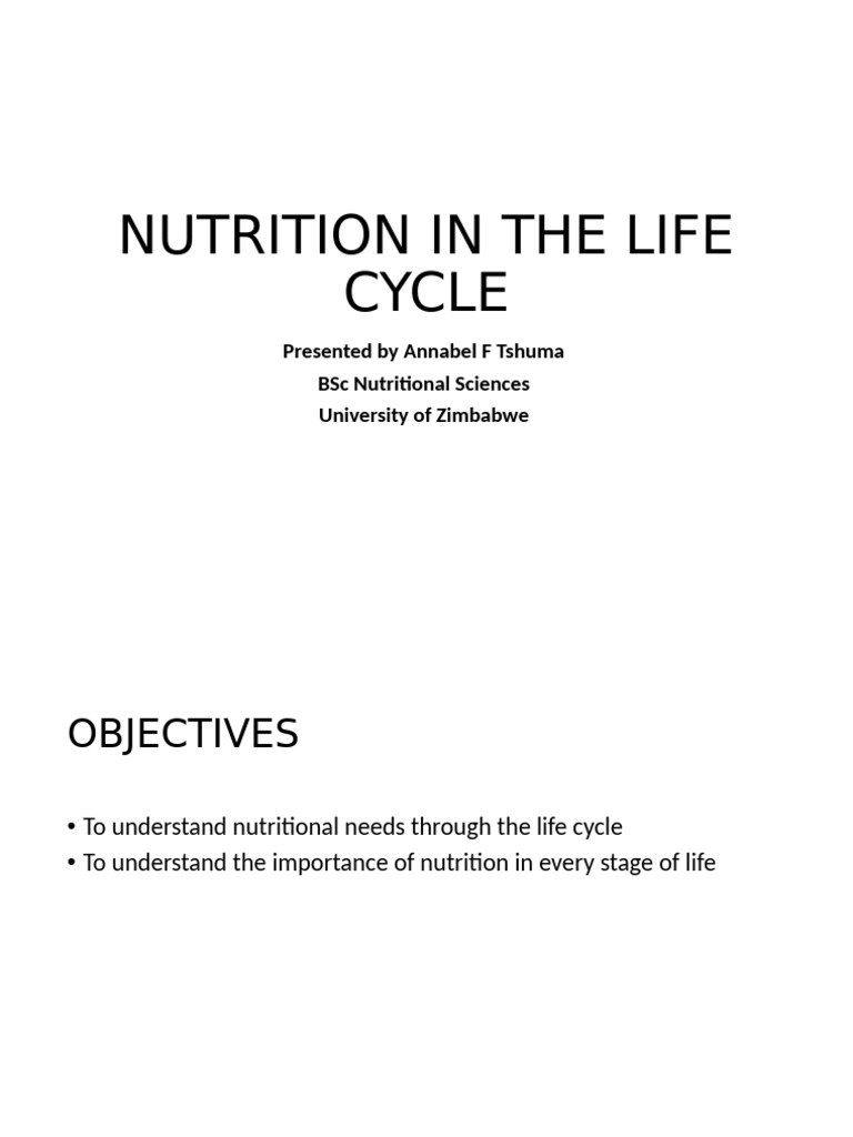 Nutrition in The Lifecycle | PDF | Nutrition | Diet & Nutrition