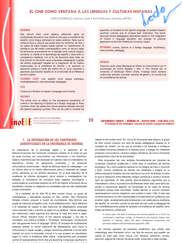 Cine y Enseñanza de Español en Asia | PDF | America latina | Maestros