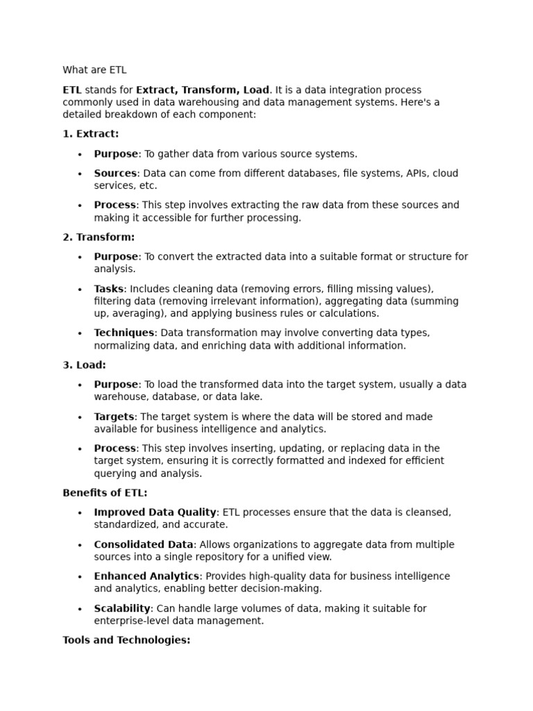 What are ETL | PDF | Data | Information Science