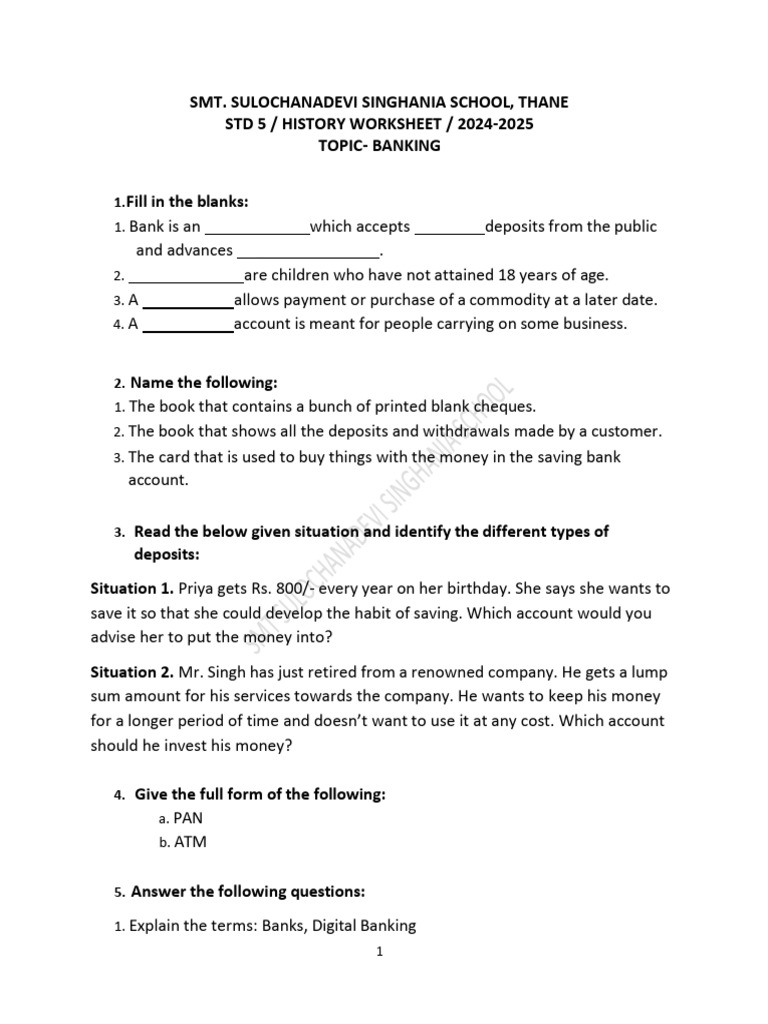 STD5_HISTORY_BANKING_WS | PDF | Banks | Automated Teller Machine
