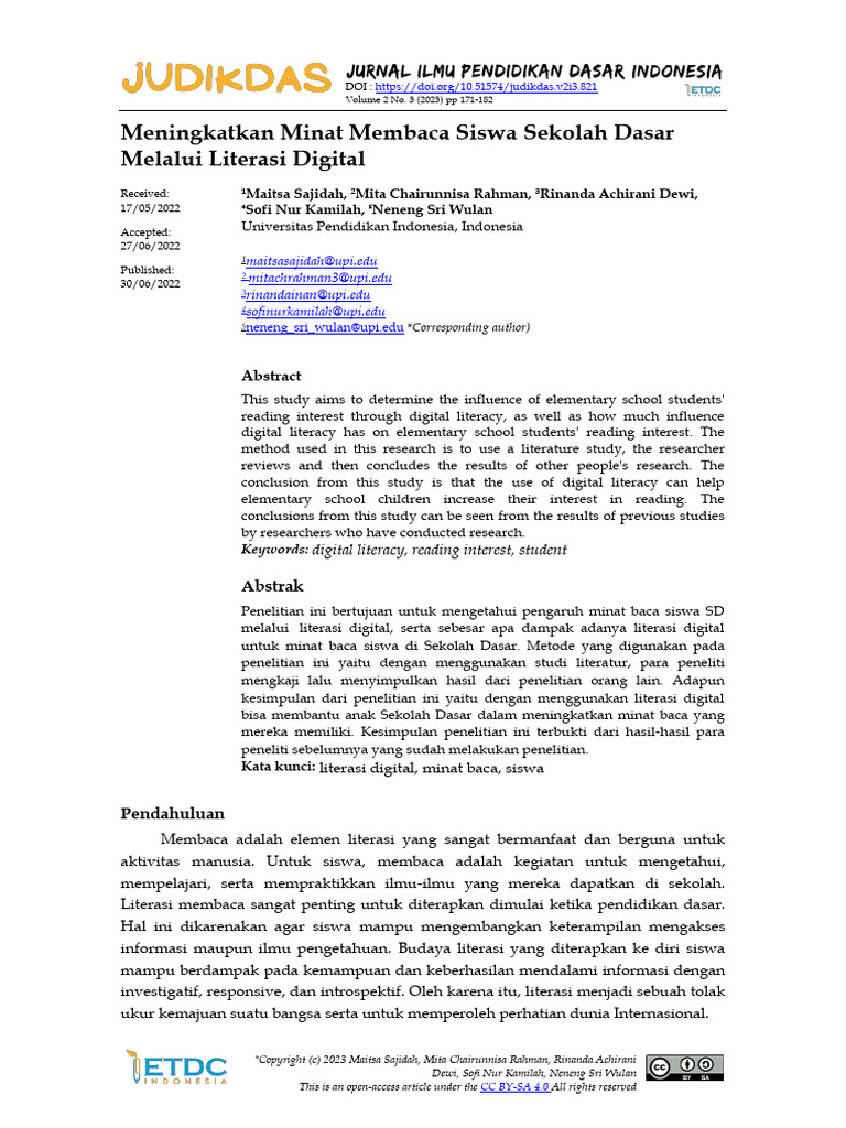 Meningkatkan Minat Membaca Siswa Sekolah Dasar Mel | PDF