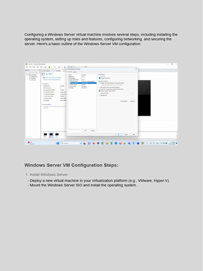Step-by-Step Windows Server VM Setup | PDF | Domain Name System ...