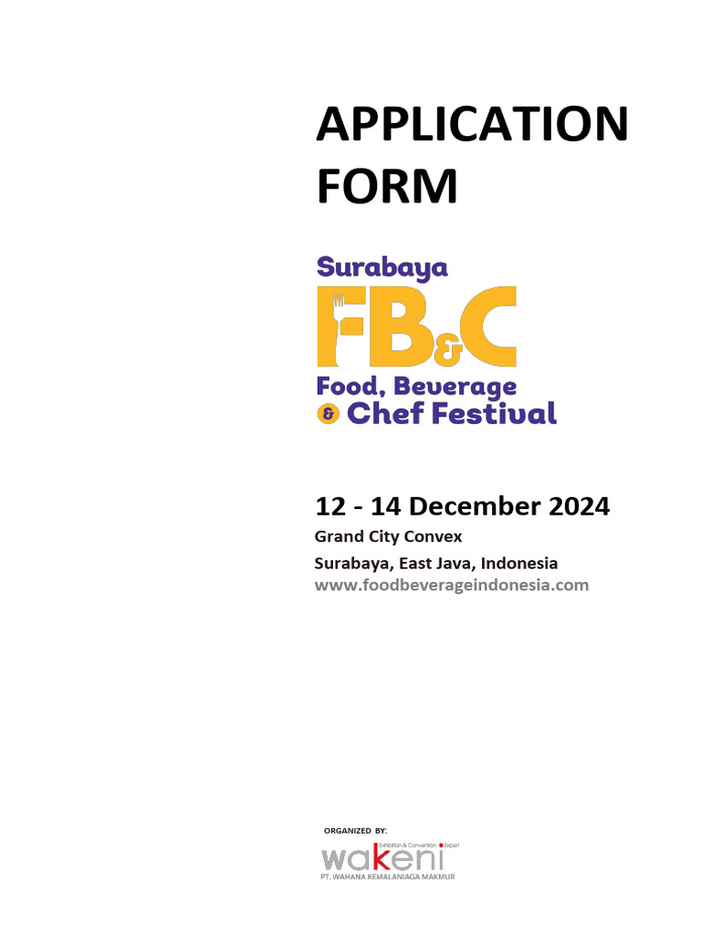 Rumah Kelor - Application Form Surabaya FBC 2024 - SIGNED | PDF | Drink ...